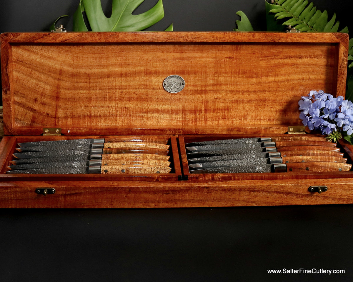 12-piece "Fire-Hammered" steak knife set in Presentation Box | Salter ...