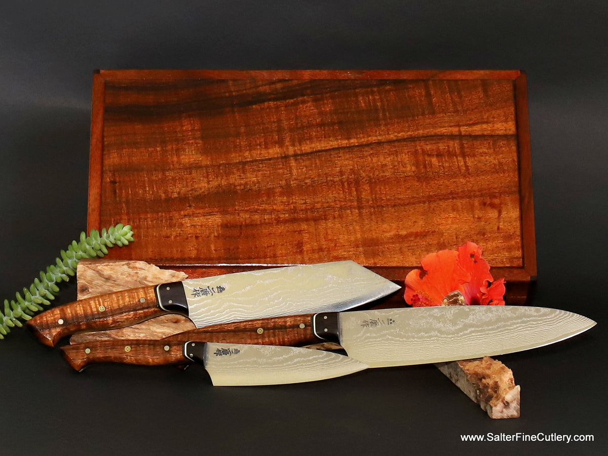 3-pc 'Camelback' Chef Knife Set in Keepsake Box | Salter Fine Cutlery